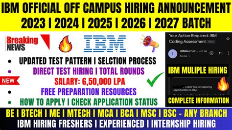 Ibm Off Campus Recruitment Drive For 2027 2026 2025 2024 2023 2022 Batch As Research