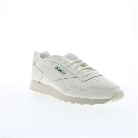 Reebok Glide Mens Beige Leather Lace Up Lifestyle Sneakers Shoes Ruze