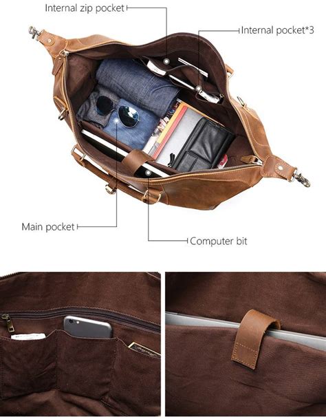 Handmade Small Leather Travel Duffel Bag Leather Duffel Bags