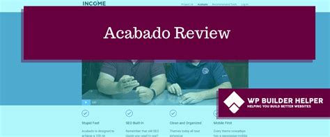 Acabado Review Wp Builder Helper