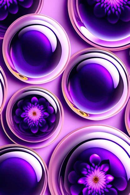 Premium Ai Image Violet Purple Glass Bubble