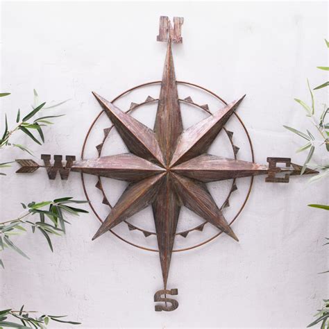 Large Rustic Compass Wall Plaque 13095 Annibells