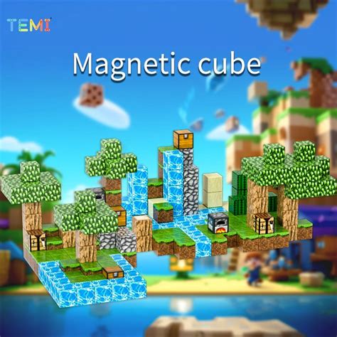128pcs Minecraft Diy Magnet Toy Mine Assembling Magnetic Cube Building