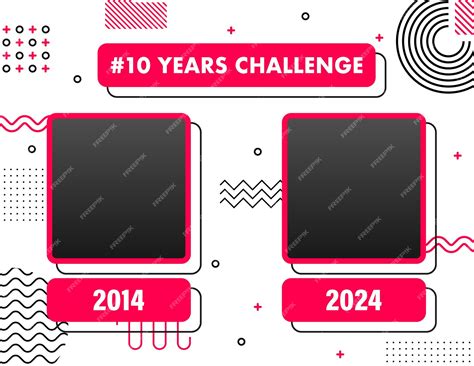 Premium Vector Dynamic 10 Years Challenge Concept With Pink And Black