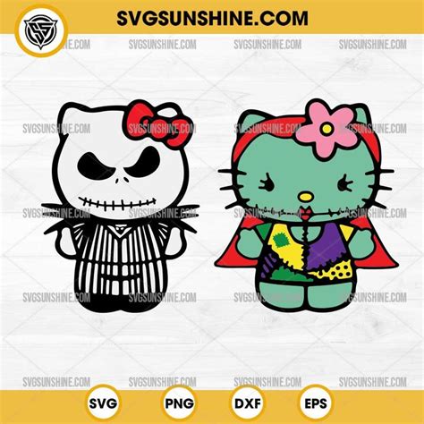 399 Hello Kitty Jack And Sally Svg Bundle Hello Kitty Jack