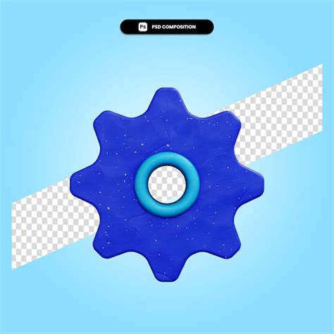 Premium Psd Setting Gear 3d Render Illustration Isolated