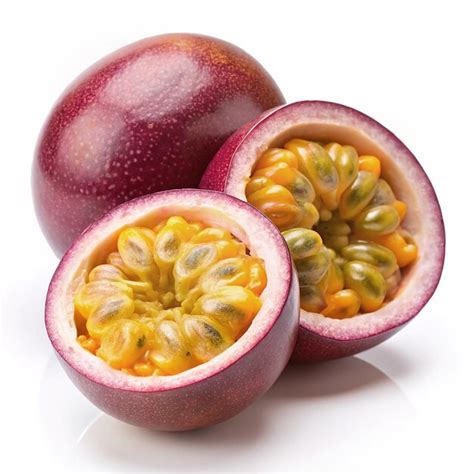 Passionfruit White Background Premium Ai Generated Image
