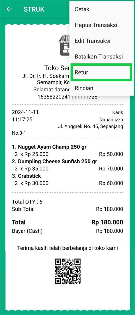 Cara Melakukan Retur Transaksi Penjualan Kasir Pintar Pro