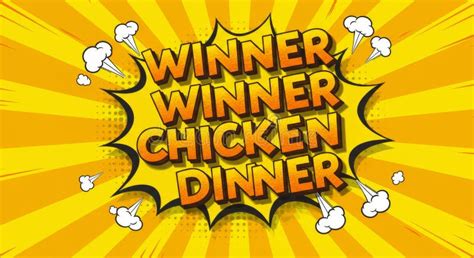 Winner Winner Chicken Dinner Bold Yellow Comic Style Banner Design