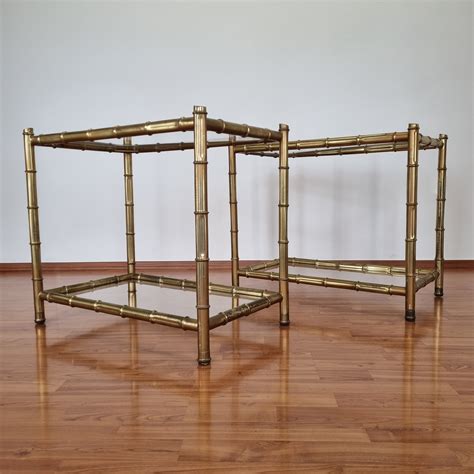 Pair Of Brass Faux Bamboo Side Tables Italy 60s 248760