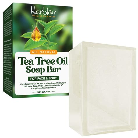 Tea Tree Oil Soap Bar 4oz Antifungal Antiseptic Remedy For Face