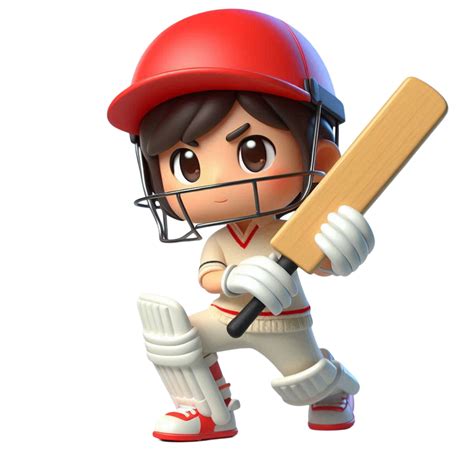 Cartoon Cricket Character Holding Bat 60443536 Png
