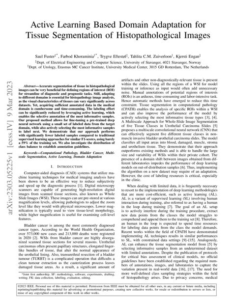 Active Learning Based Domain Adaptation For Tissue Segmentation Of Histopathological Images Deepai