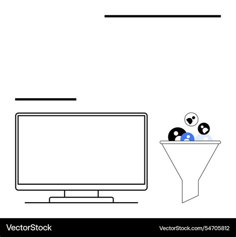 Data Funnel Filtering Information Into Computer Vector Image