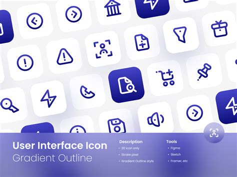 User Interface Icon Set Gradient Outline Graphic By Moonstd · Creative