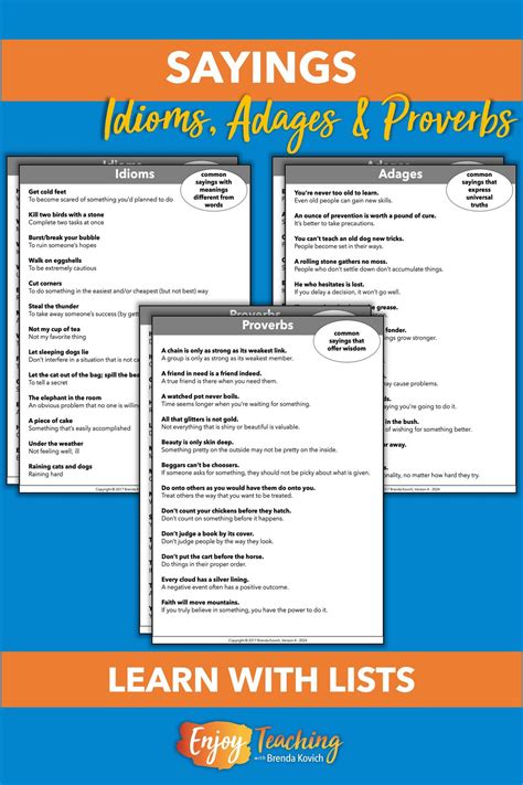 Idioms Adages And Proverbs Sayings You Need To Know Enjoy