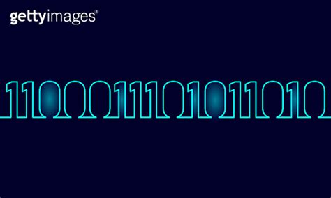 Cloud Computing Continuous Line Art Border From Binary Code Numbers