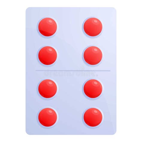 Red Pill Blister Icon Cartoon Style Stock Vector Illustration Of