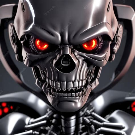 Premium Photo A Menacing Terminator Endoskeleton Stares