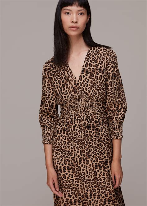 Leopard Print Jungle Cheetah Shirred Dress Whistles
