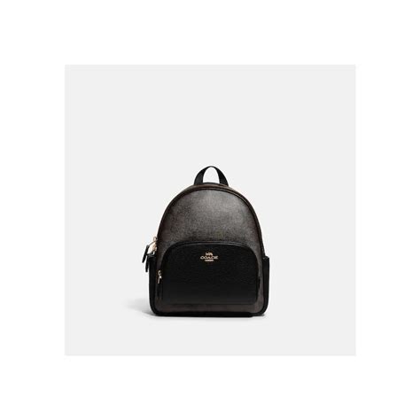 Coach Mini Court Backpack In Signature Canvas Backpack Coc C8604