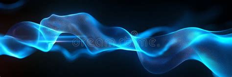 Abstract Blue Wave Pattern On A Dark Background Smooth Flowing Lines Create A Sense Of Movement