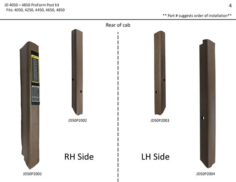 Proform Post Kit Fits John Deere 4050 4250 4450 4650 4850 Tractors