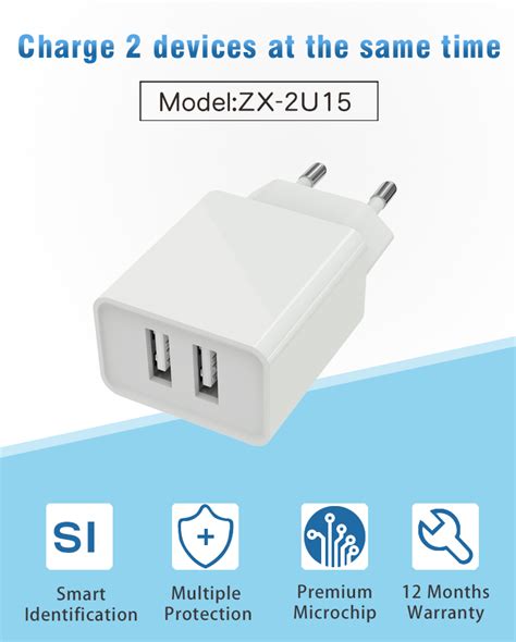 Dual Usb Wall Charger 12w 5v24a 2 Ports