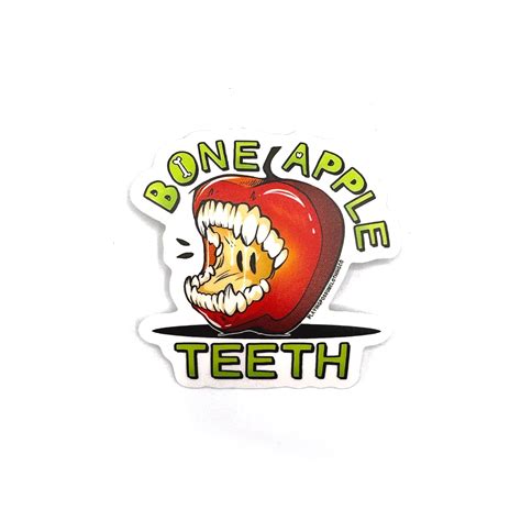 Bone Apple Teeth Sticker Playing Possum Clothing Co