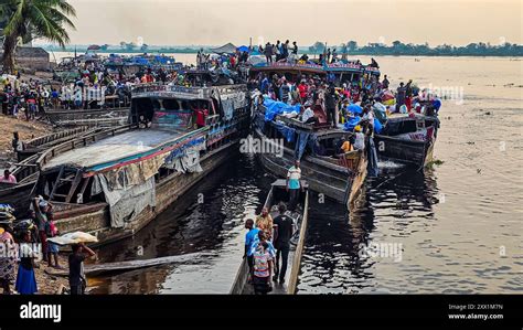 River Boat On The Congo River Mbandaka Equateur Province Democratic