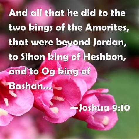 Joshua 9 10 And All That He Did To The Two Kings Of The Amorites That