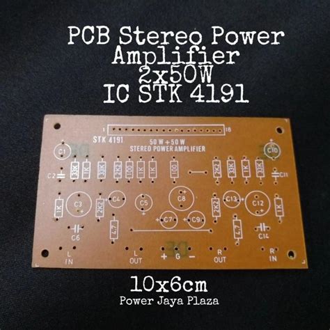 Pcb Stereo Power Amplifier 2x50w Ic Stk 4191 Lazada Indonesia