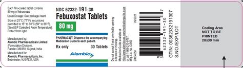 Febuxostat Alembic Pharmaceuticals Inc Fda Package Insert