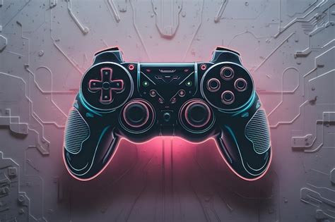 Premium Vector Realistic Video Game Controller In Neon Lights On Vibrant Background