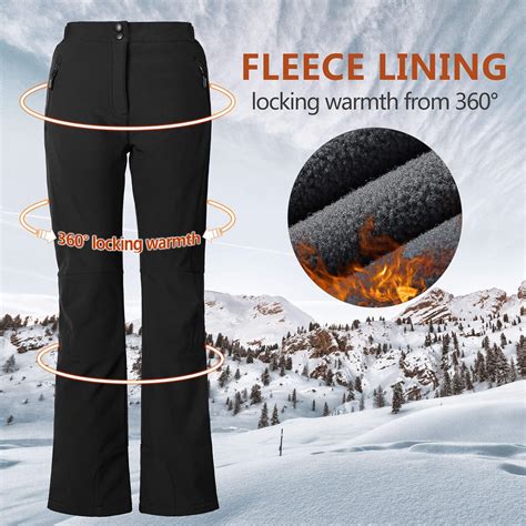 Outdoor Ventures Womens Sleek Waterproof Softshell Fleece Lined Ski