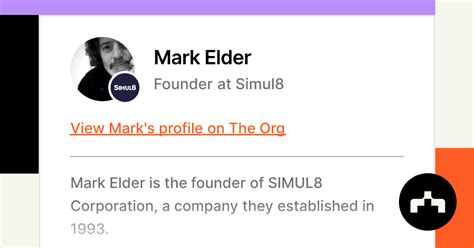 Mark Elder Founder At Simul8 The Org