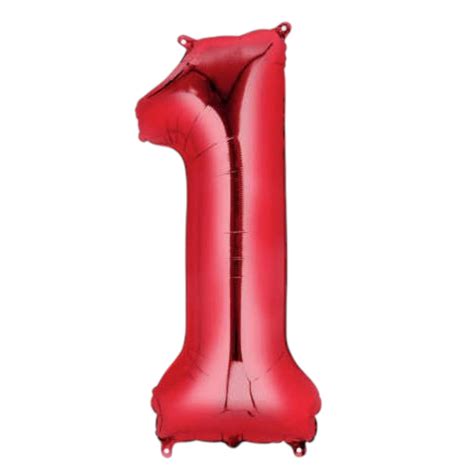 Number 1 Red Balloon 86cm Party Supplies Red Dot