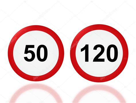 Límite de velocidad de signo de carretera 50 y 120 — Fotos de Stock ...