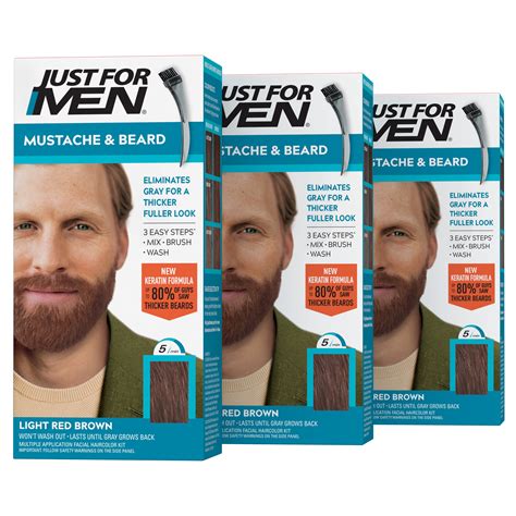 Just For Men Mustache And Beard Beard Dye For Men With Brush Included For Easy Application With