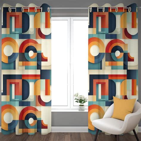 Mid Century Modern Curtains Etsy