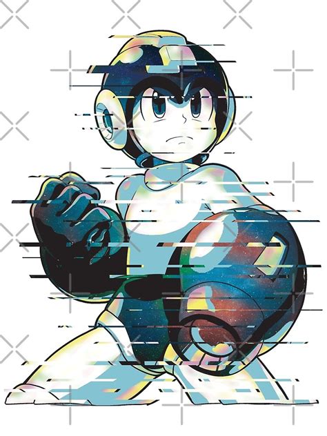 Mega Man Mega Buster Type C Glitch Remix Art Print By Obtineo