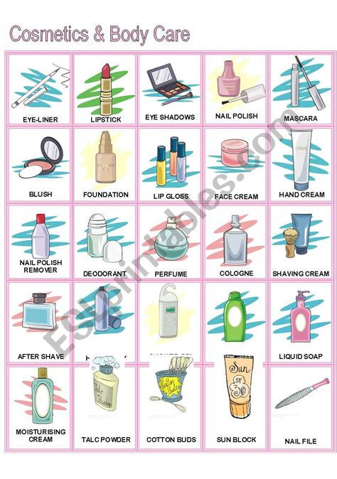 Personal Care Pictionary Esl Worksheet By Fede117