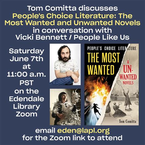 Tom Comitta And Vicki Bennett Discuss Peoples Choice Literature People Like Us
