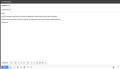 Lost And Found Email Template