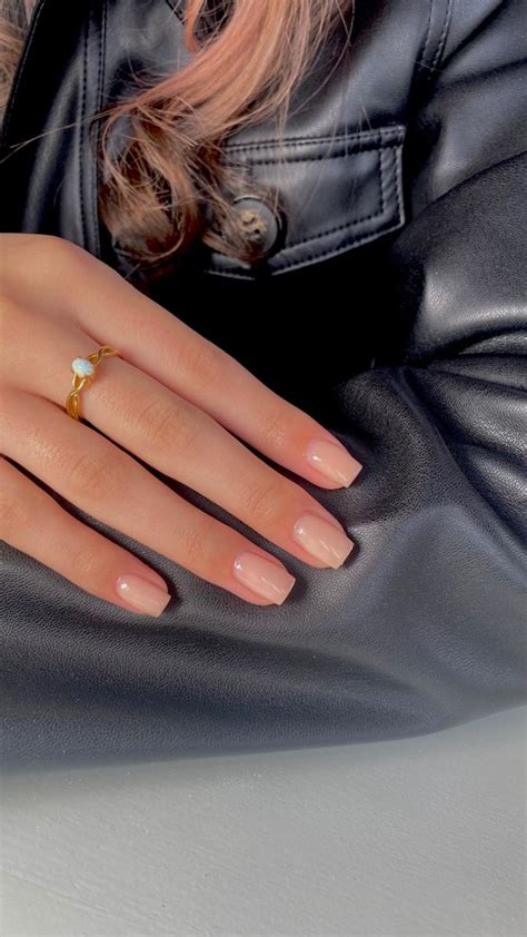 Plain Biab Natural Nails Uñas Fáciles Uñas Acrílicas Cuadradas