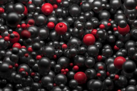 Dynamic Arrangement Of Black And Red Spheres Stock Illustration