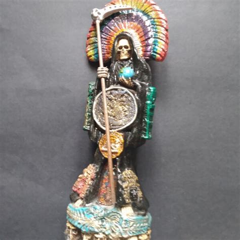 Santa Muerte Statue Aztec Etsy