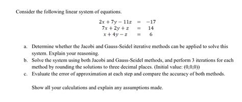Consider The Following Linear System Of