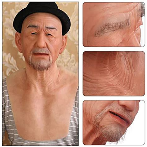 Silicone Old Man Masks Realistic Face Head Wear Male Disguise Cosplay