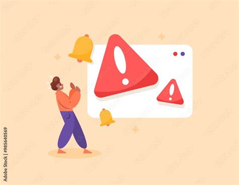 Error Notification Concept System Or Software Error Occurs Danger Sign And Alert Illustration